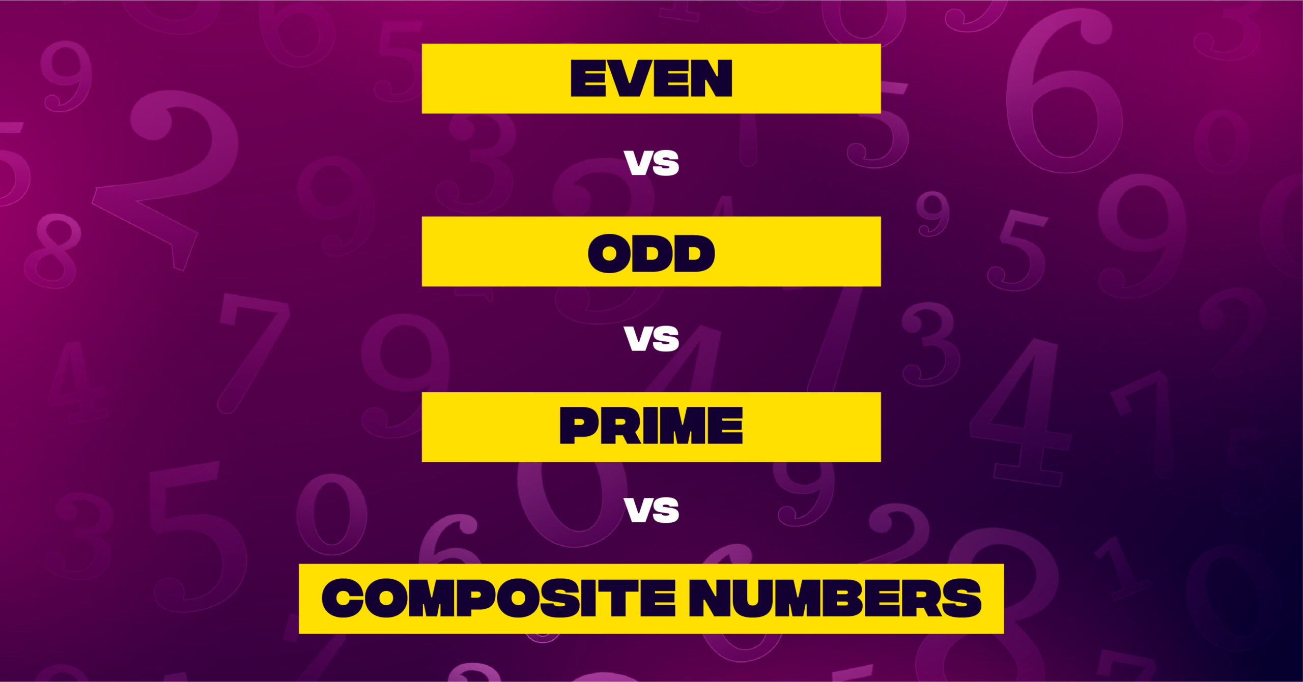 Even vs Odd vs Prime vs Composite Numbers